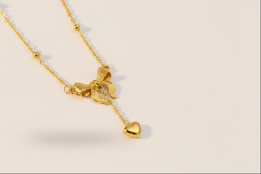 Bow Dangle Heart Necklace – ENVY